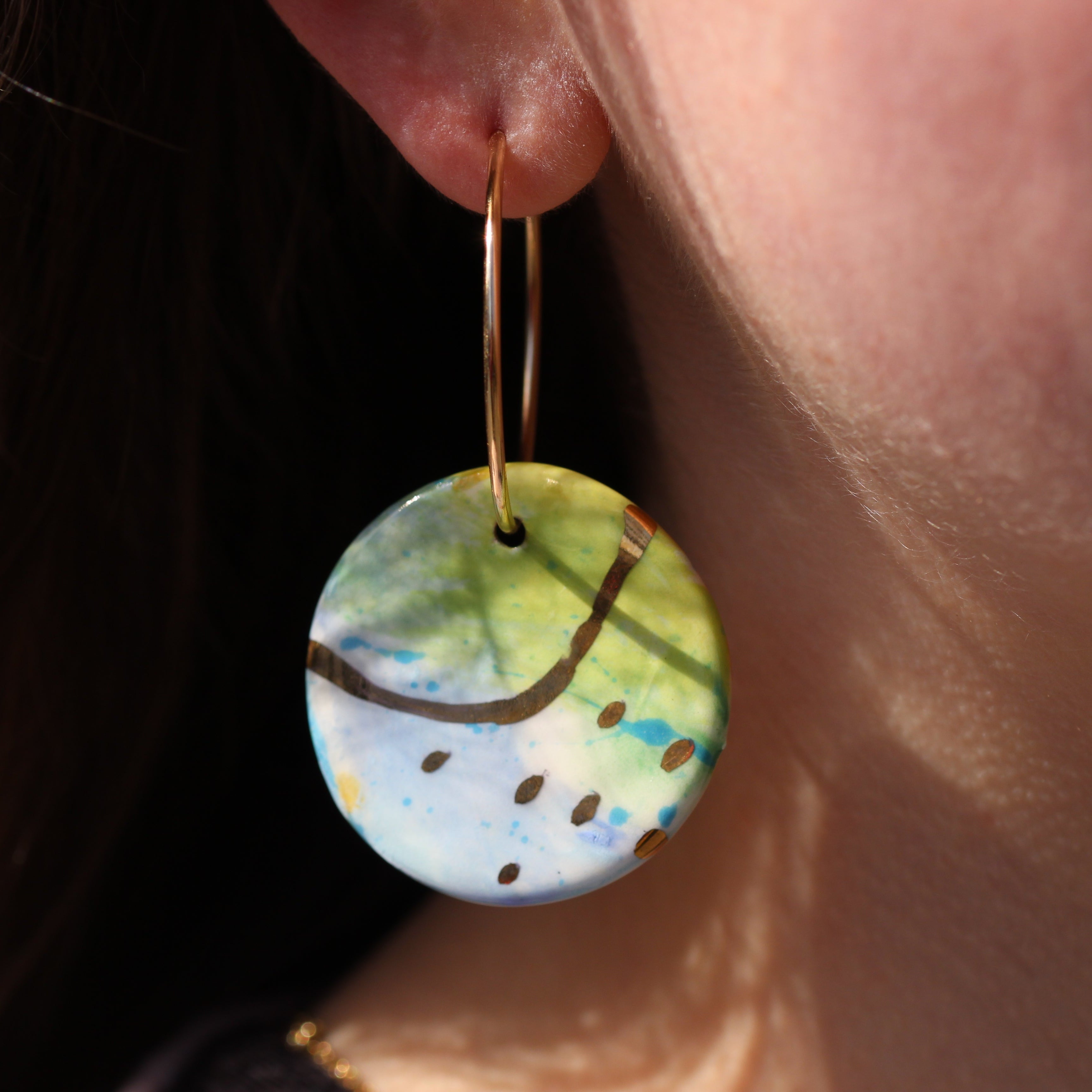 Large Porcelain Earrings, Cora Cummins